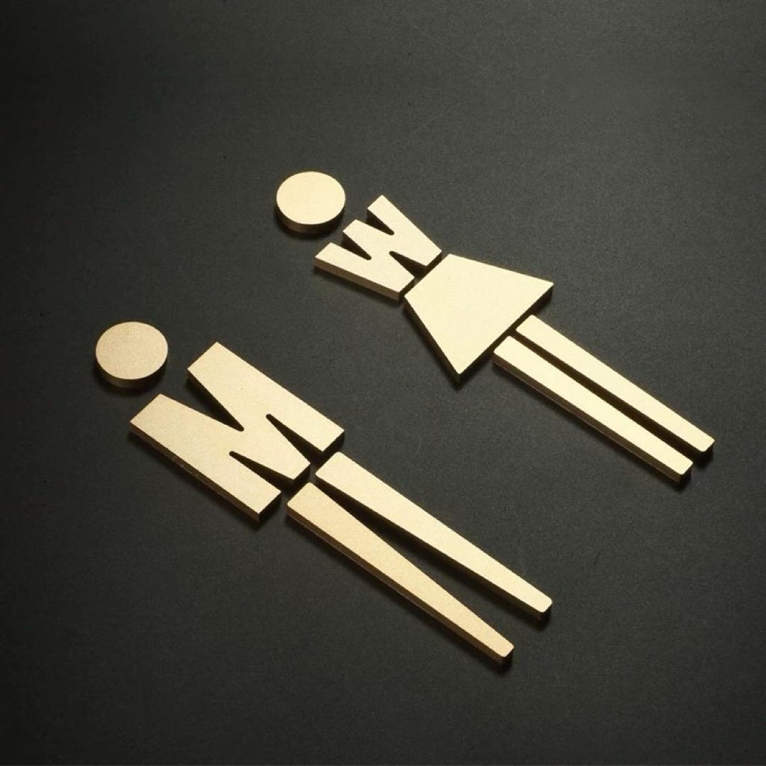 Luxury Modern Aluminum Metal Washroom Sign, Restroom Sign, Bathroom ...