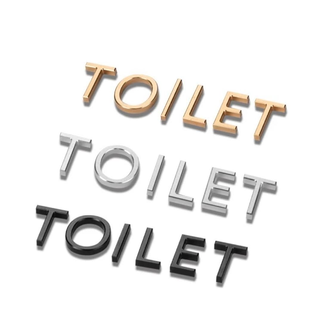 Custom Luxury Metal Aluminum Alphabet Toilet Sign, Washroom Sign ...