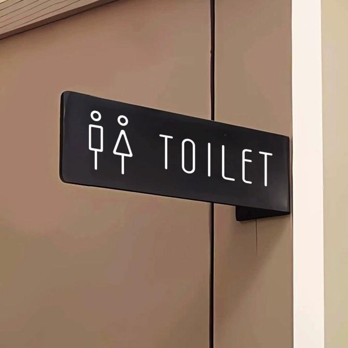 High-end Luxury Metal Double Sided Restroom Sign, Side Mount Washroom ...