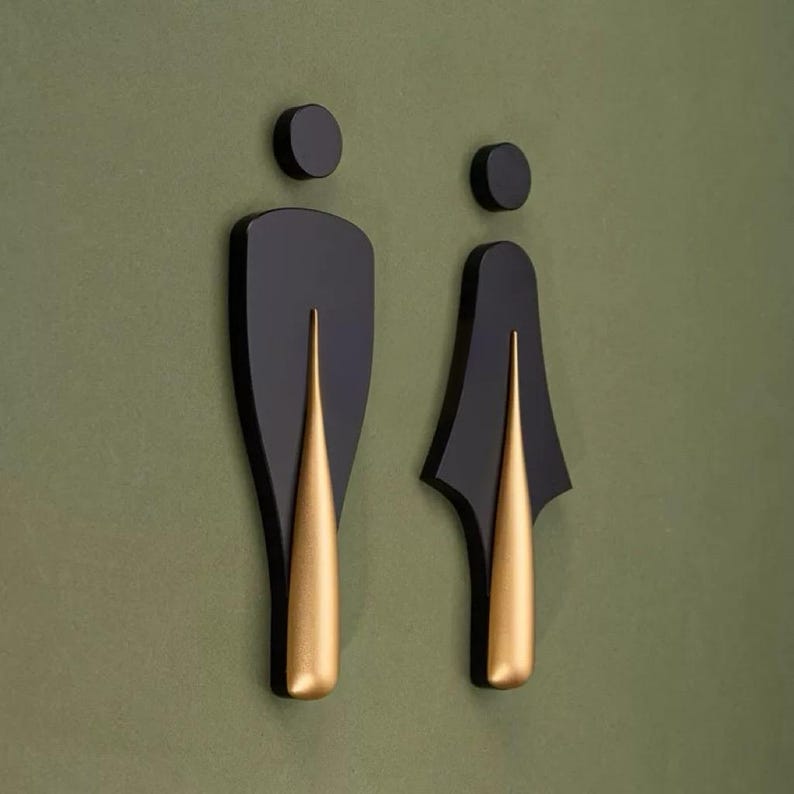 High-end Luxury Metal Aluminum Signage, Washroom Sign, Restroom Sign ...