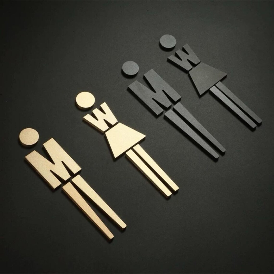 Luxury Modern Aluminum Metal Washroom Sign, Restroom Sign, Bathroom ...