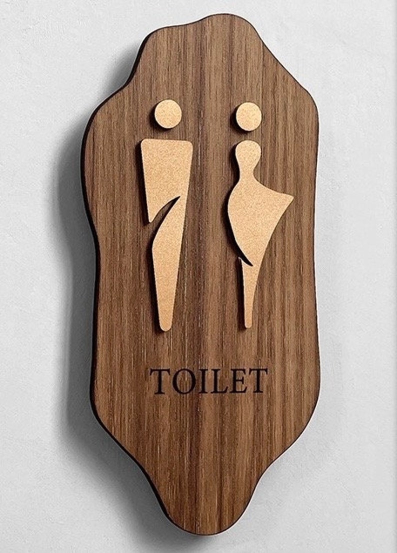 Luxury Wood Acrylic Men Women Washroom Sign, Restroom Sign, Bathroom ...