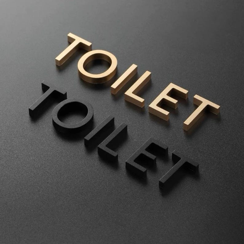 High-end Luxury Metal Washroom Sign, Restroom Sign, Bathroom Sign ...