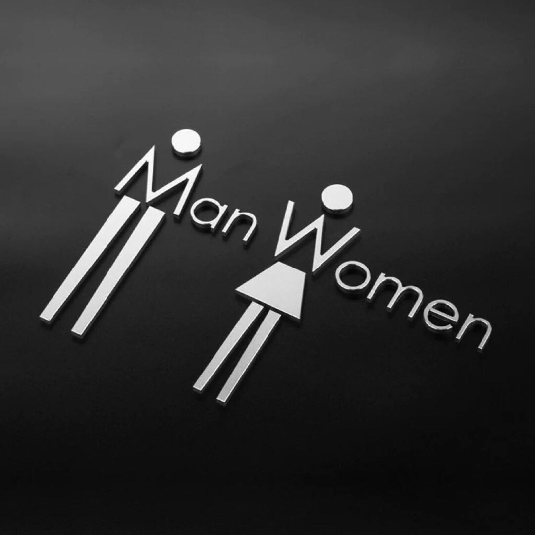 Luxury Modern Aluminum Metal Washroom Sign, Restroom Sign, Bathroom ...