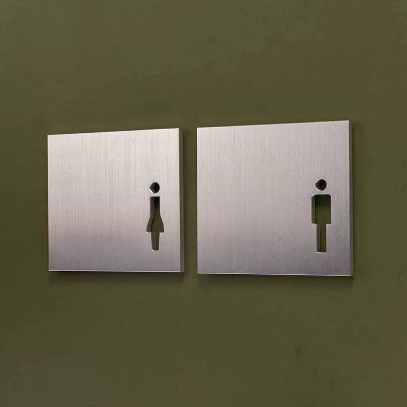 High-end Luxury Metal Aluminum Signage, Washroom Sign, Restroom Sign ...