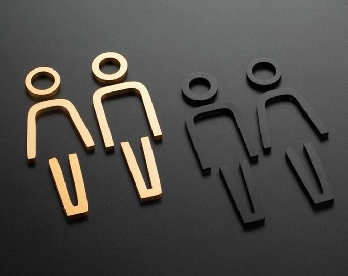 Metal WC Sign, Bathroom Sign, Restroom Sign, Bathroom Door Sign, Toilet ...