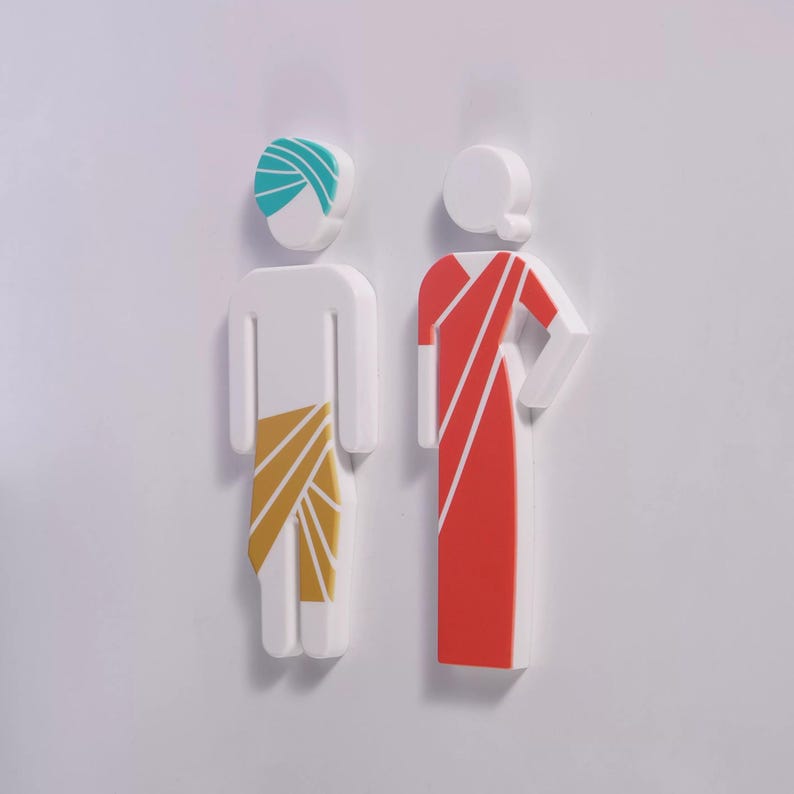 Custom Indian Ethnic Style Marble Signage, Washroom Sign, Restroom Sign ...