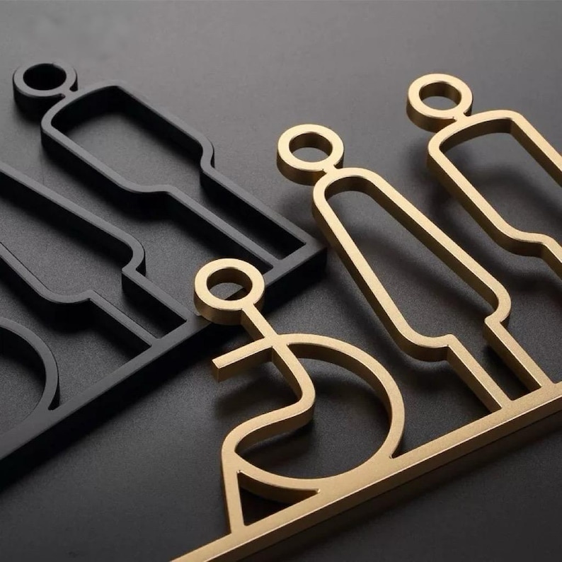 High-end Luxury Aluminum Side Mount Washroom Sign, Restroom Sign ...