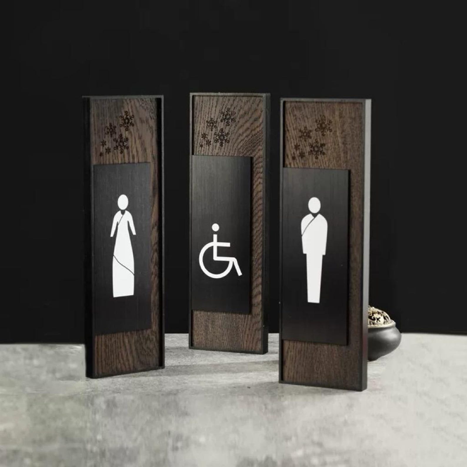 Luxury Aluminum Wood Washroom Sign, Restroom Sign, Bathroom Sign, Male ...