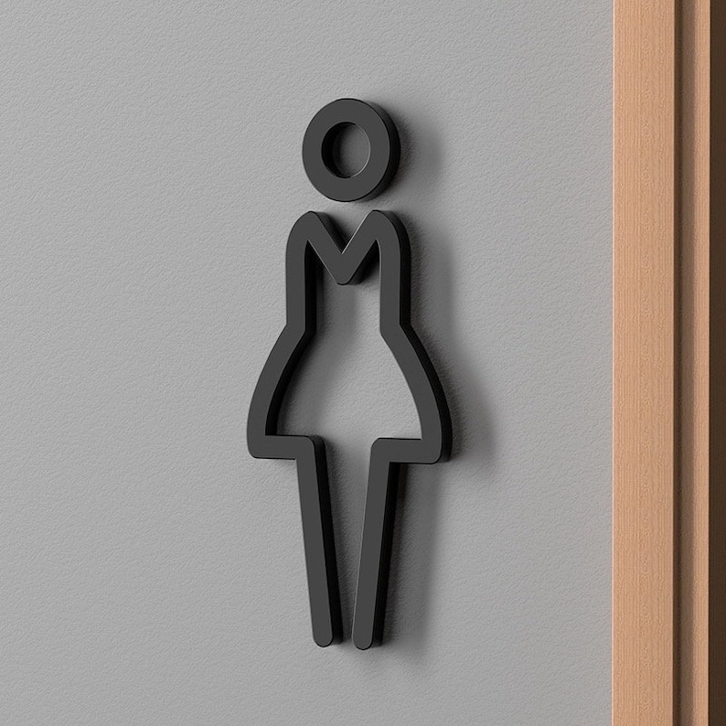 Luxury Acrylic Washroom Sign, Restroom Sign, Bathroom Sign, Toilet Sign ...