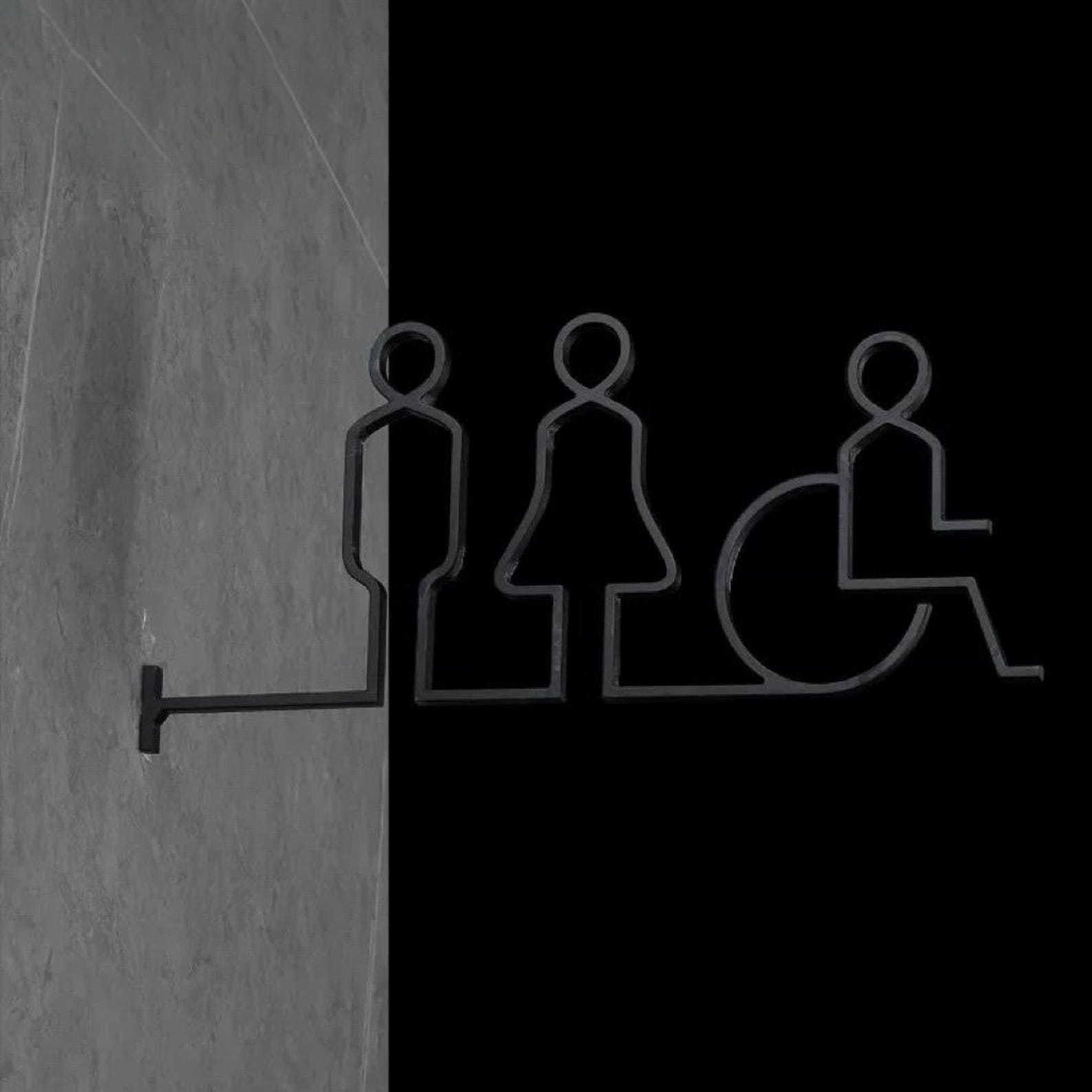 High-end Luxury Aluminum Side Mount Washroom Sign, Restroom Sign ...