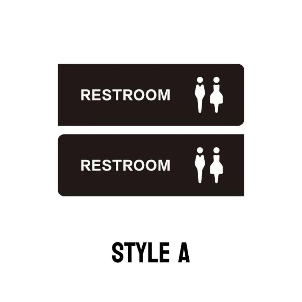 High-end Luxury Metal Double Sided Restroom Sign, Side Mount Washroom ...