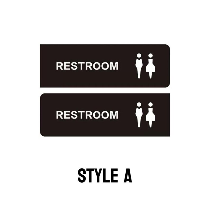 High-end Luxury Metal Double Sided Restroom Sign, Side Mount Washroom ...