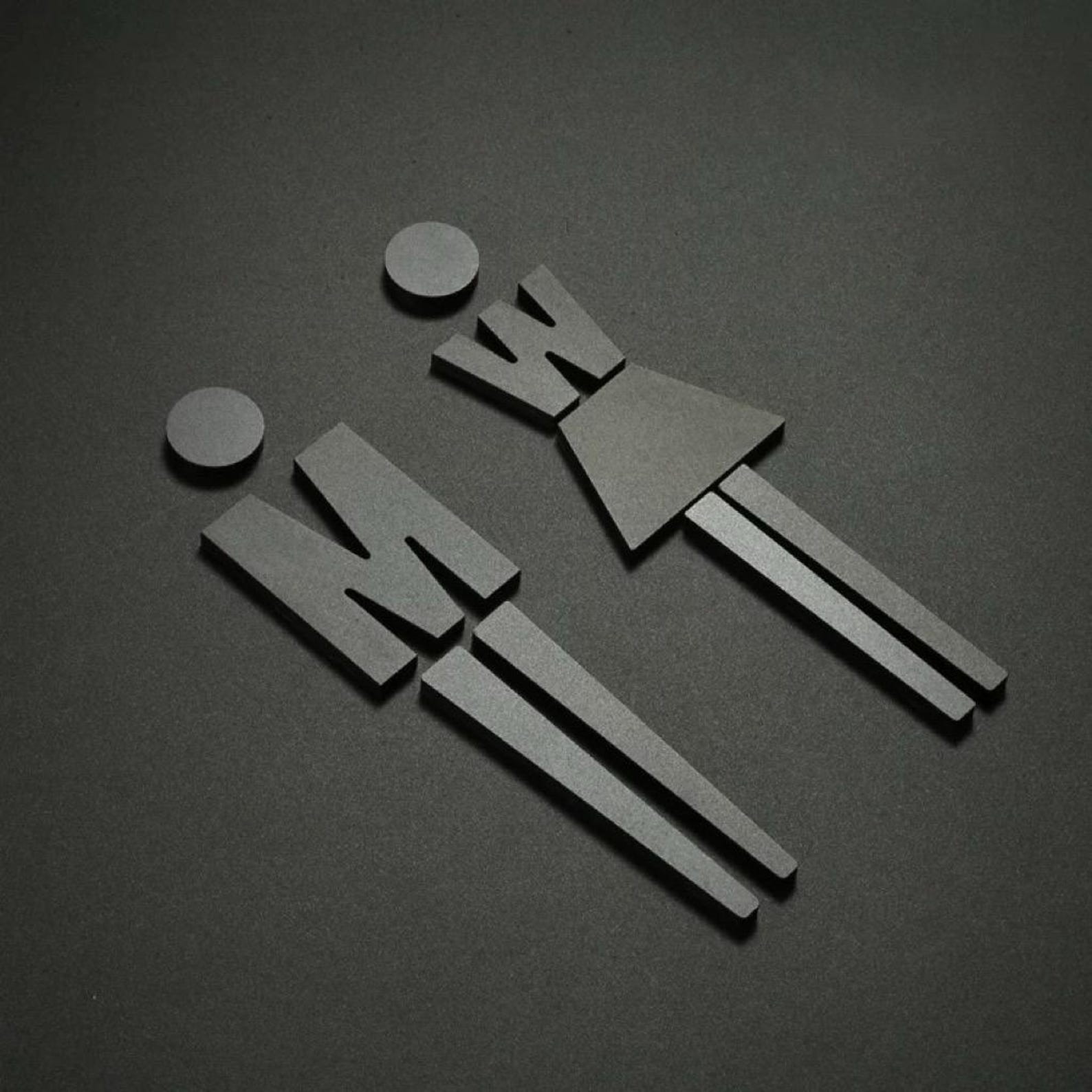 Luxury Modern Aluminum Metal Washroom Sign, Restroom Sign, Bathroom ...