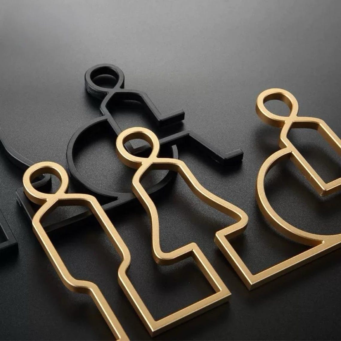 High-end Luxury Aluminum Side Mount Washroom Sign, Restroom Sign ...