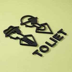 Creative Luxury Metal Aluminum Washroom Sign, Restroom Sign, Bathroom ...