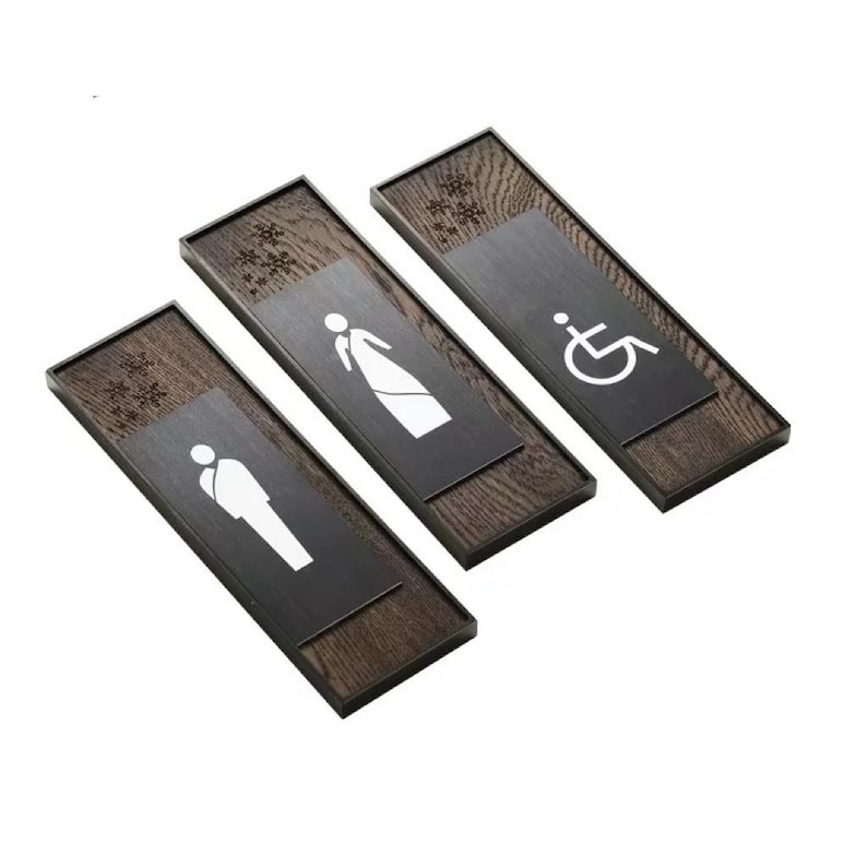 Luxury Aluminum Wood Washroom Sign, Restroom Sign, Bathroom Sign, Male ...