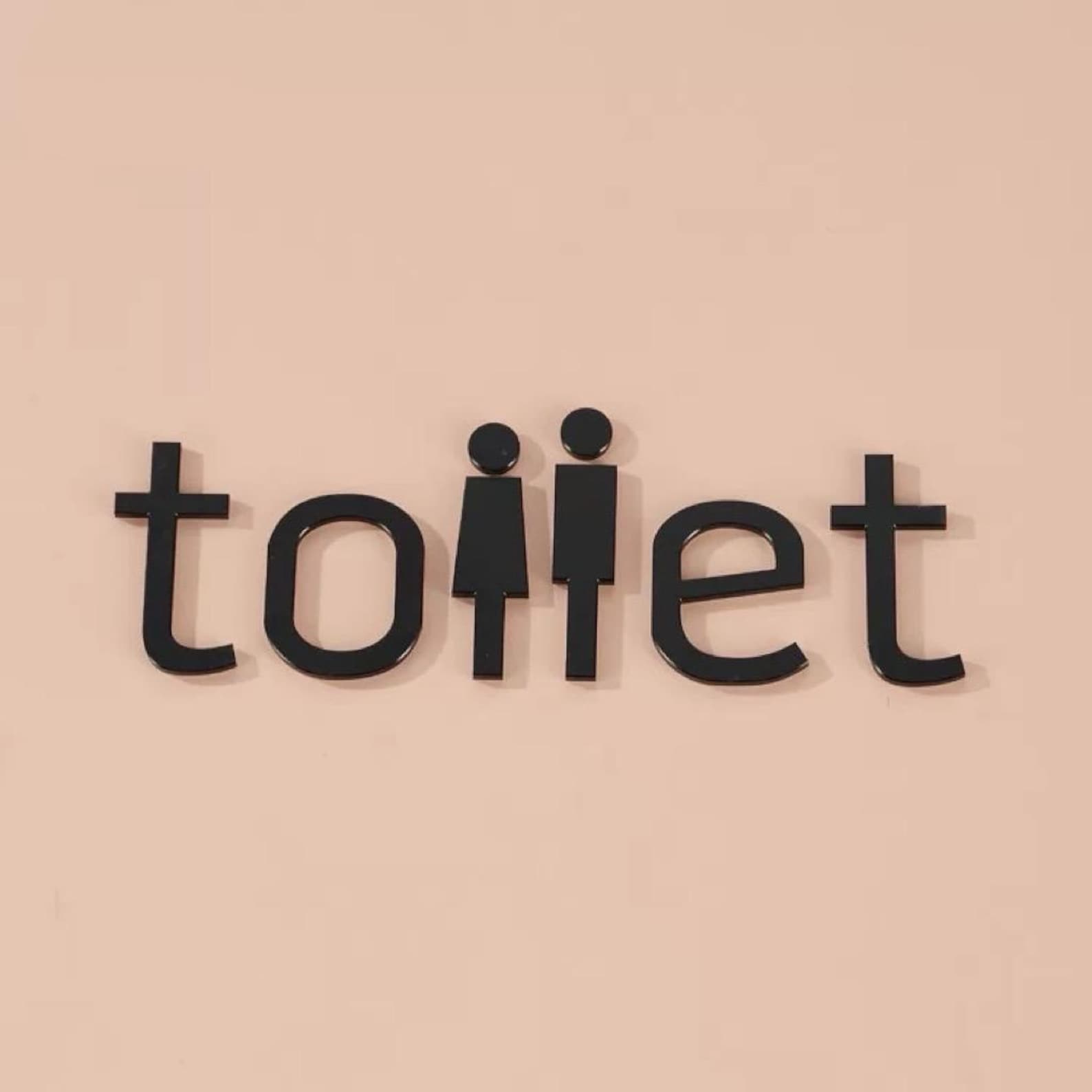 Custom Luxury Modern Aluminum Metal Alphabet Washroom Sign, Restroom ...