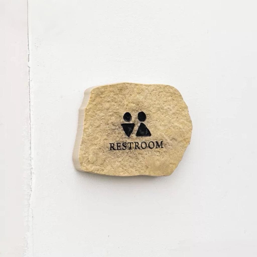 Premium Luxury Lime Stone Outdoor Signage, Restroom Sign, Washroom Sign ...