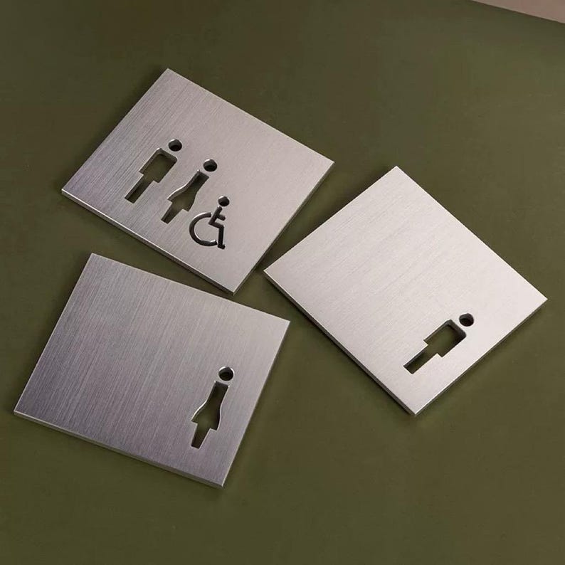 High-end Luxury Metal Aluminum Signage, Washroom Sign, Restroom Sign ...