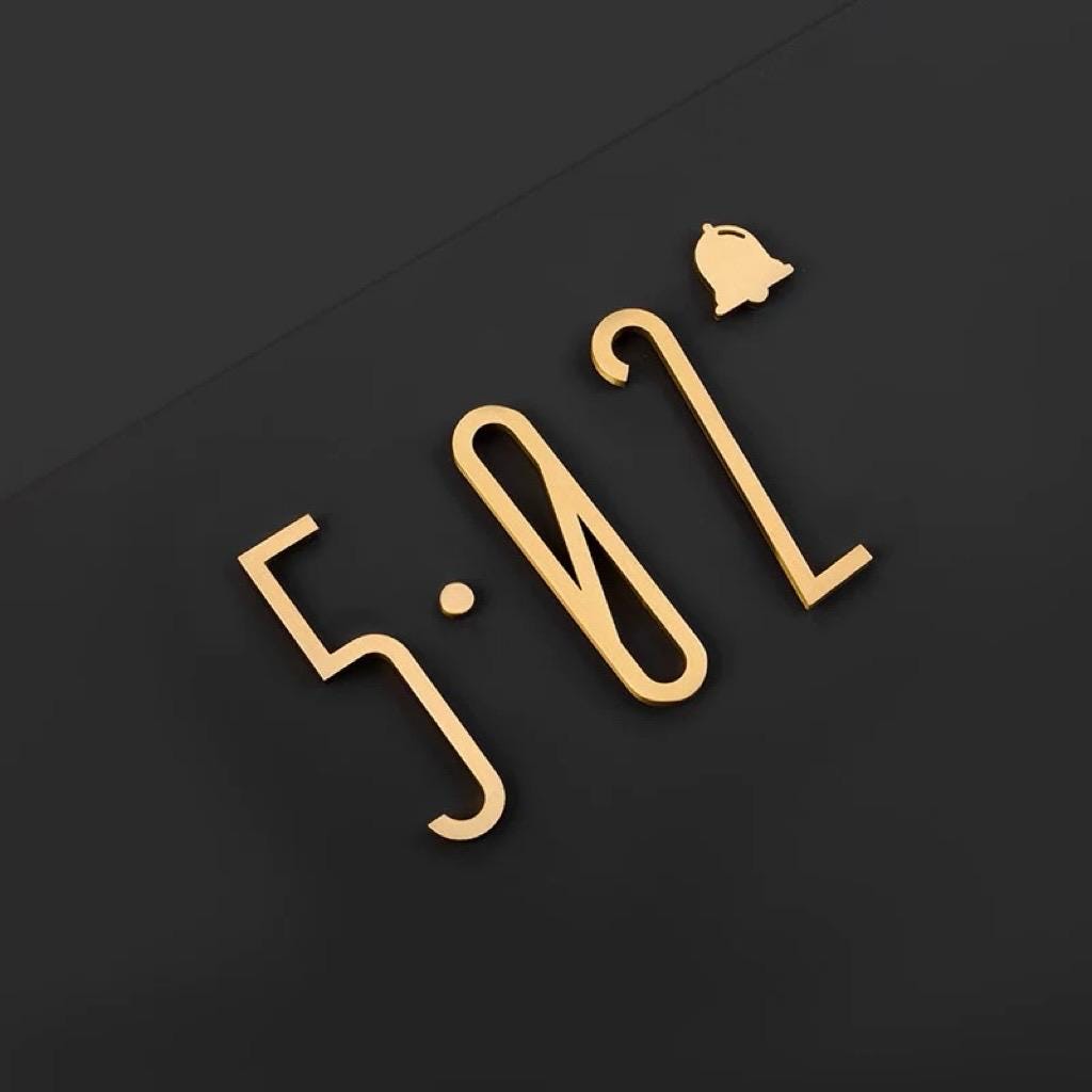 Custom Luxury Brass Door Number Sign, Alphabet Sign, Number Plate ...