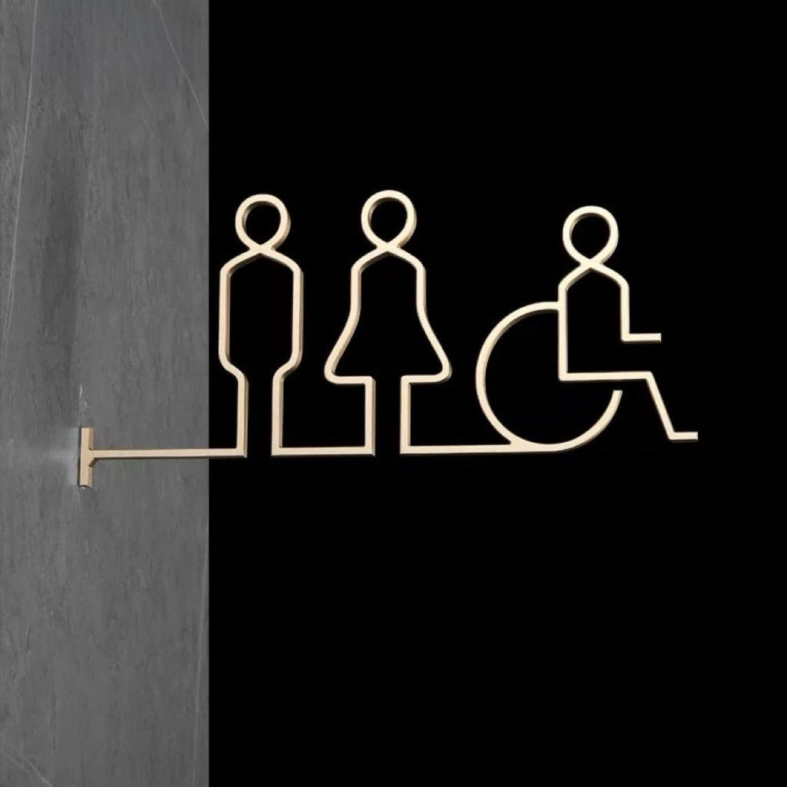 High-end Luxury Aluminum Side Mount Washroom Sign, Restroom Sign ...