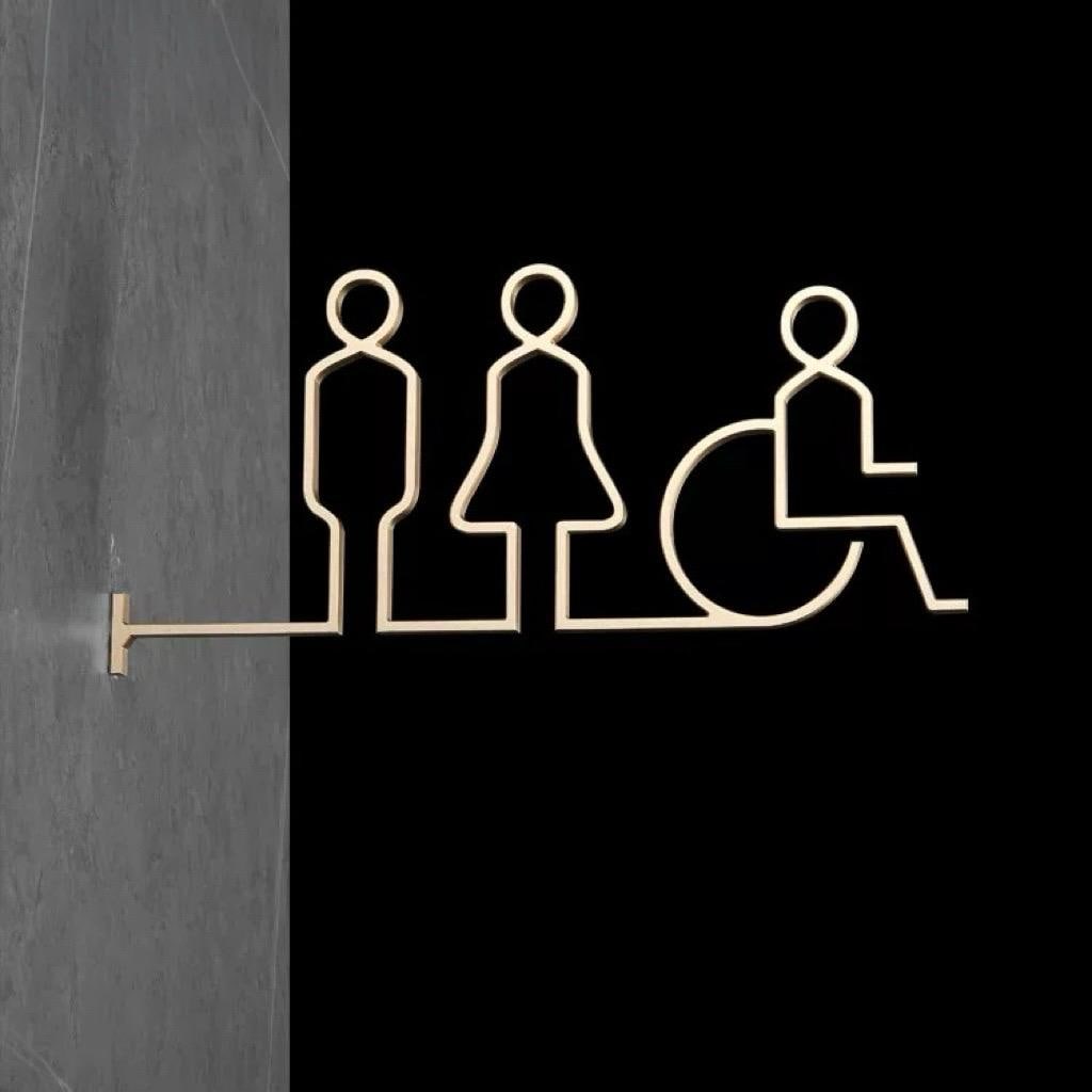 High-end Luxury Aluminum Side Mount Washroom Sign, Restroom Sign ...