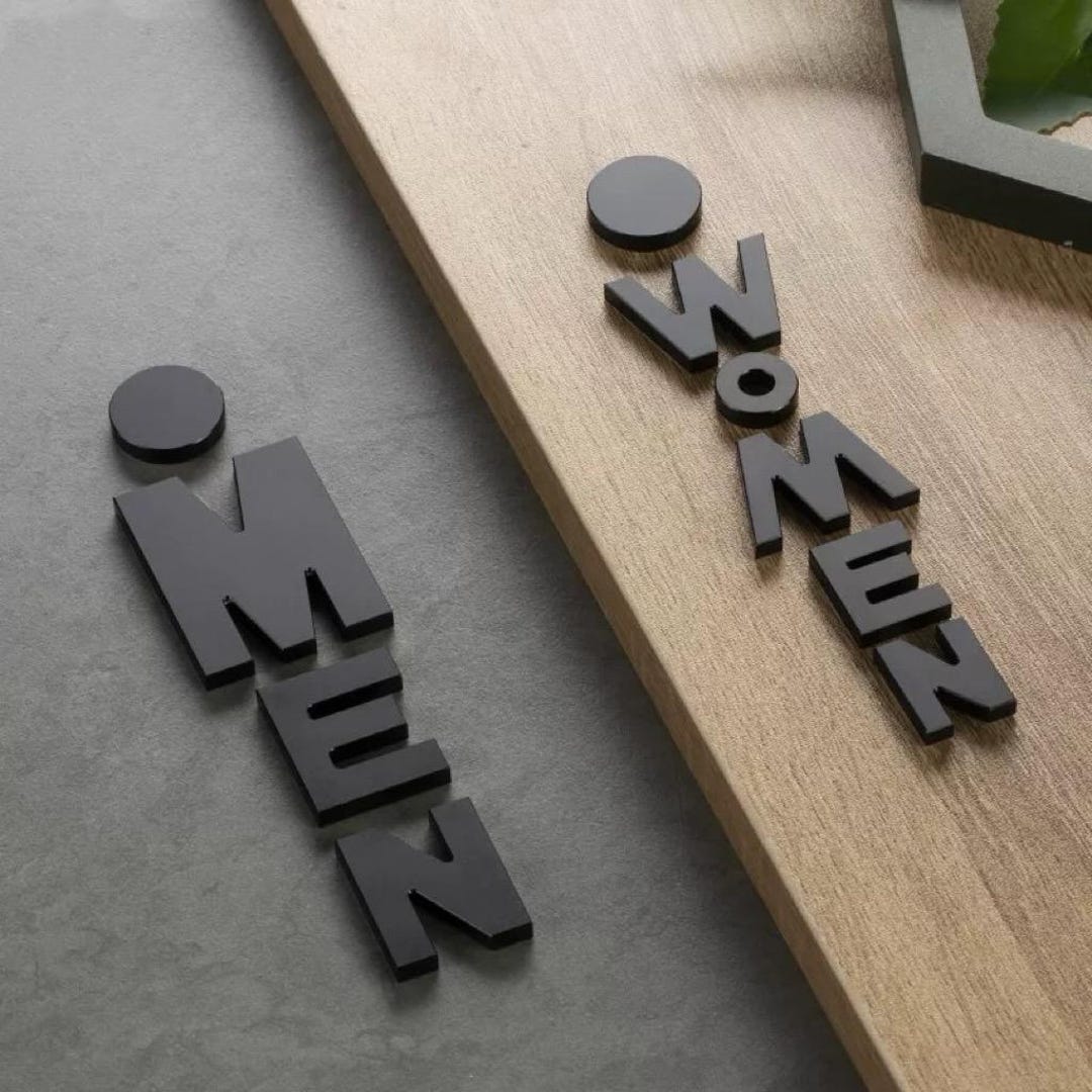 Modern Luxury Metal Copper Aluminum Washroom Sign, Restroom Sign ...