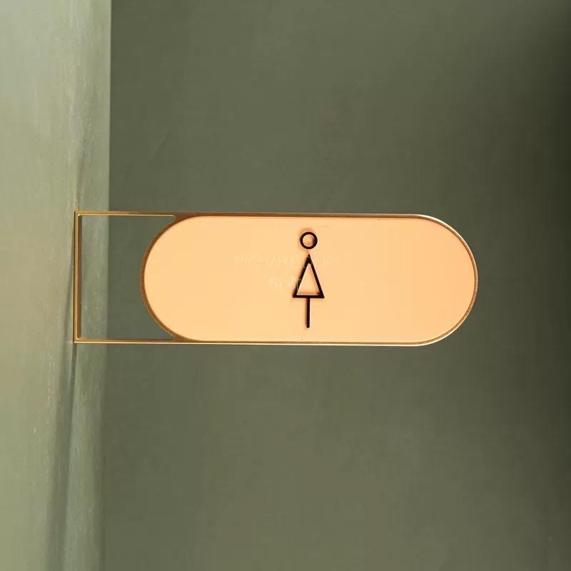 High-end Luxury Aluminum Acrylic Side Mount Washroom Sign, Restroom ...