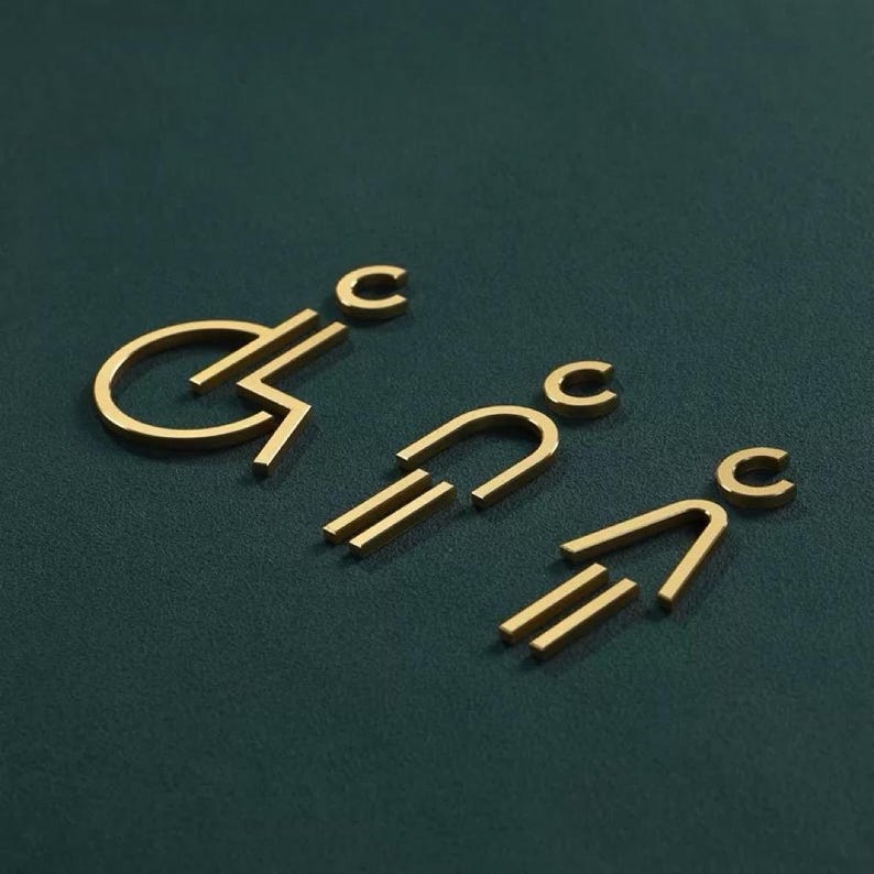 Luxury Metal Aluminum Washroom Sign, Restroom Sign, Bathroom Sign ...