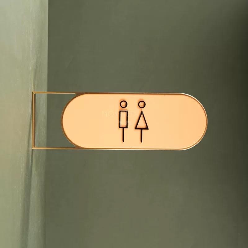 High-end Luxury Aluminum Acrylic Side Mount Washroom Sign, Restroom ...