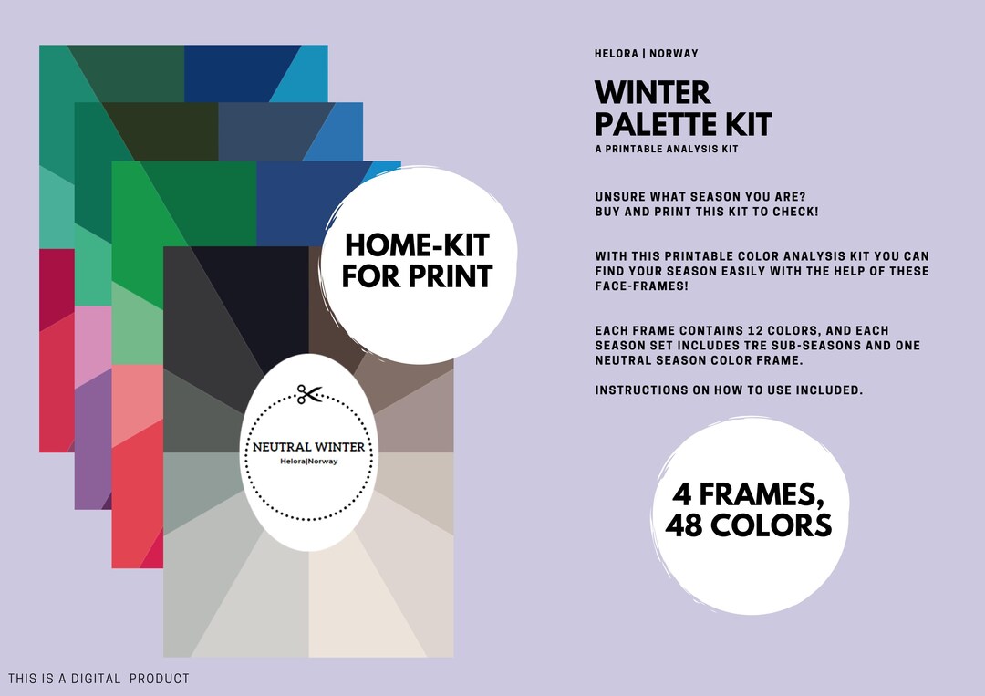 Winter DIY Seasonal Analysis Kit | Digital Download | Color Analysis ...