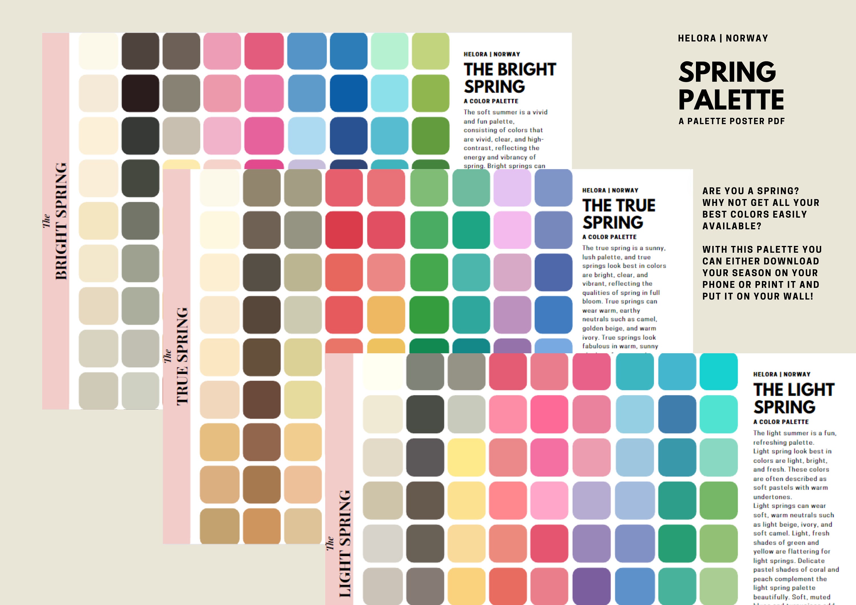 Spring Season Poster | Sesonal Colour Palette Poster | Digital Download ...
