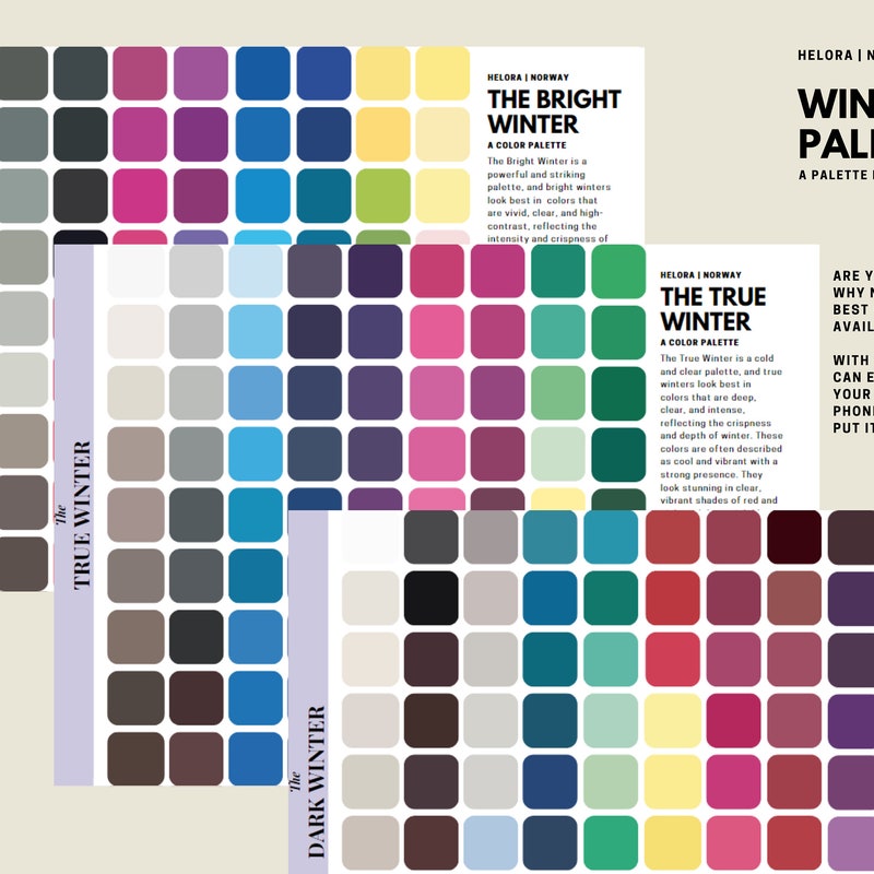 Winter Color Swatches - Etsy