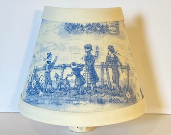 MADE TO ORDER Navy Blue Toile Monogrammed Night Light - Etsy