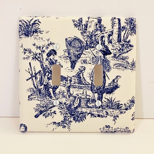 Light Blue Toile Fabric - Etsy