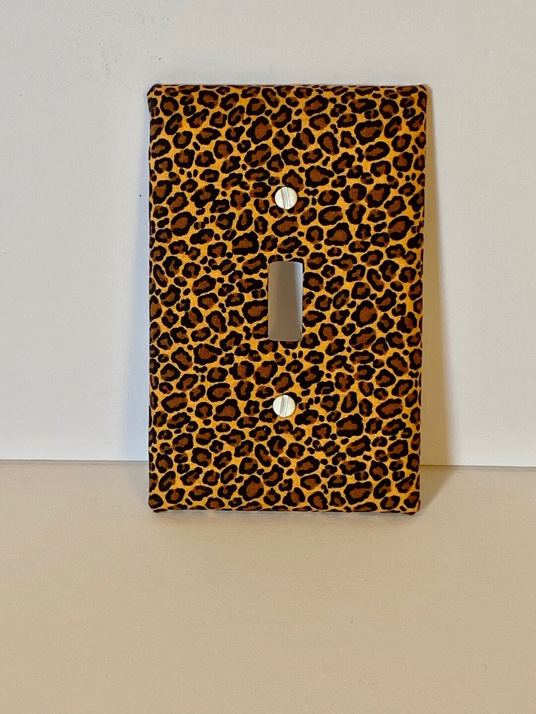 MADE TO ORDER Leopard Fabric Covered Light Switch Cover Plate (other ...