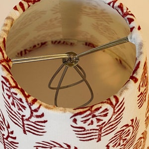 MADE TO ORDER Deep Red Block Print Fabric Sconce Chandelier Lamp Shade ...