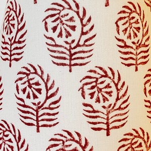 MADE TO ORDER Deep Red Block Print Fabric Sconce Chandelier Lamp Shade ...