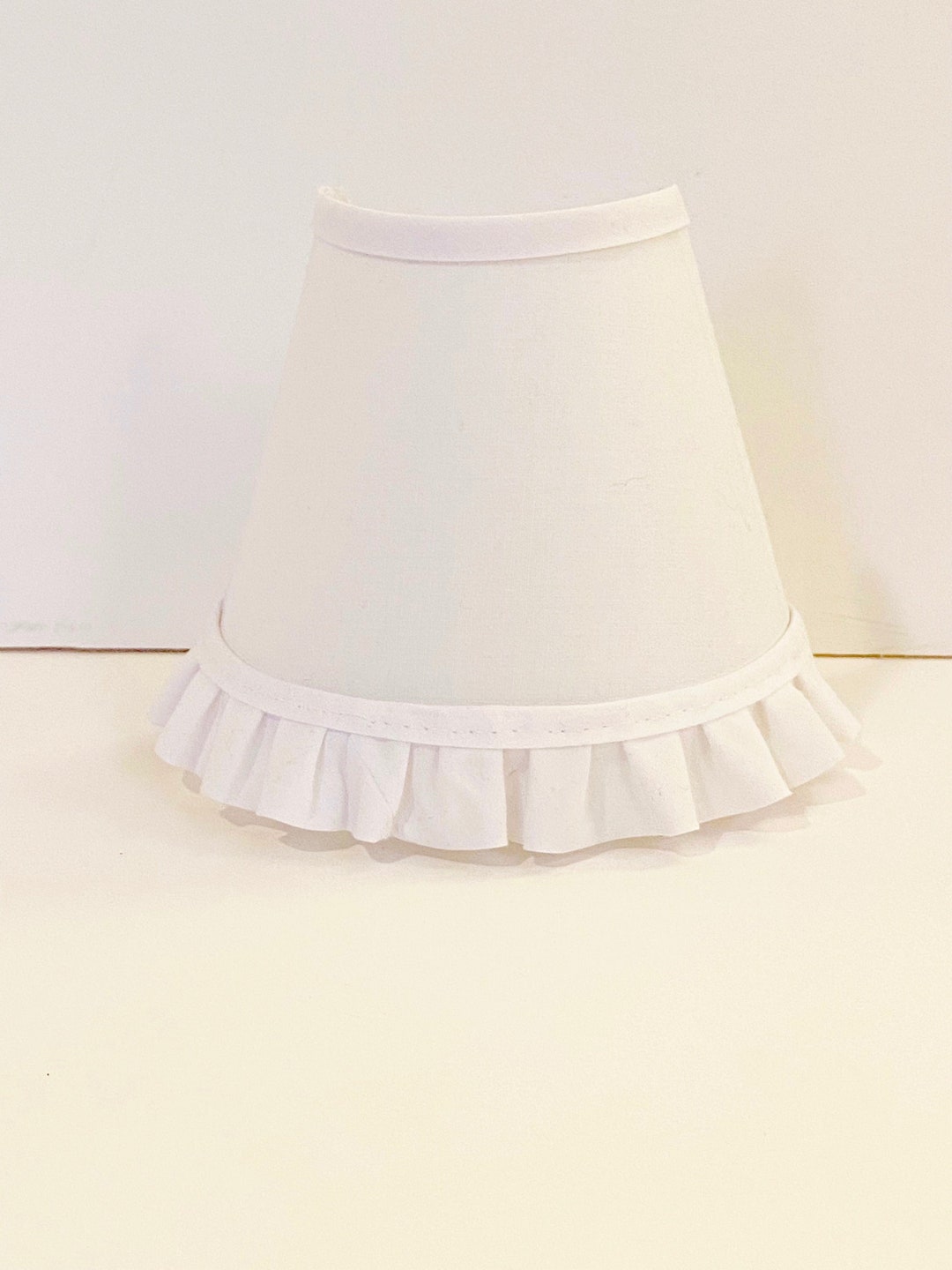 MADE TO ORDER White Shaded Night Light With Ruffle Trim - Etsy