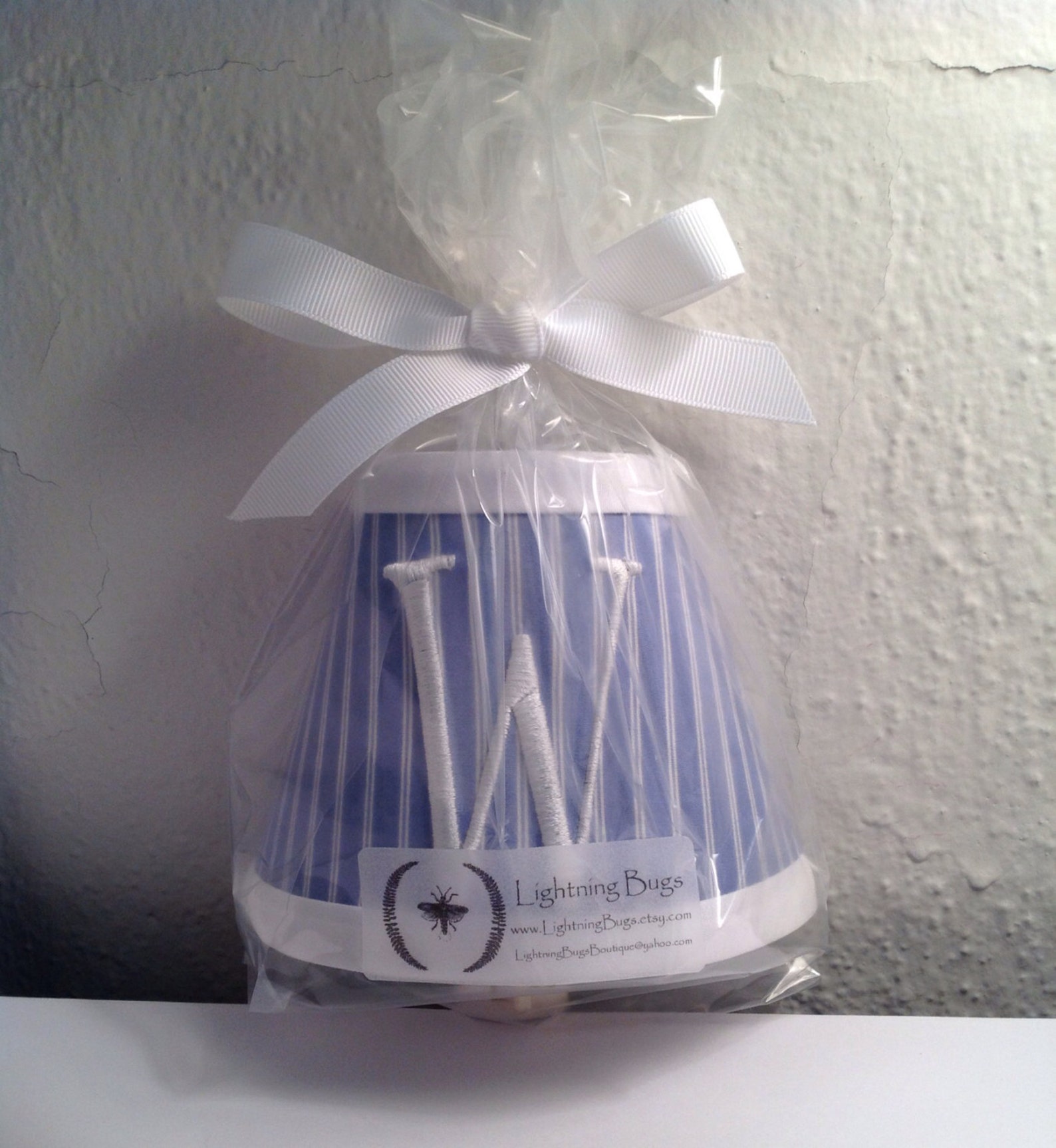 Blue Stripe Monogrammed Night Light - Etsy