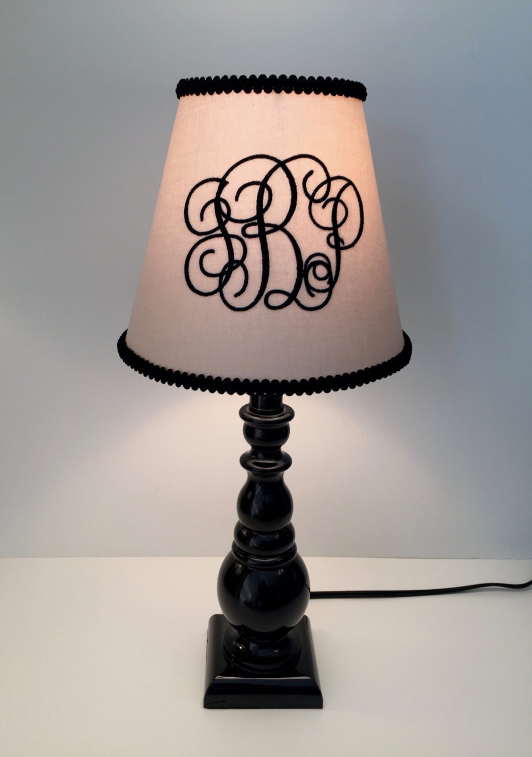 MADE TO ORDER Wilson Monogrammed Lamp Shade Neutral Beige/tan/khaki ...