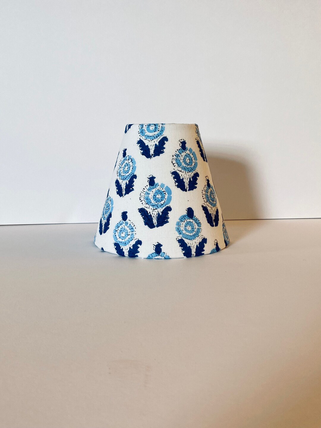 MADE TO ORDER Block Print Fabric Sconce Chandelier Lamp Shade (navy ...
