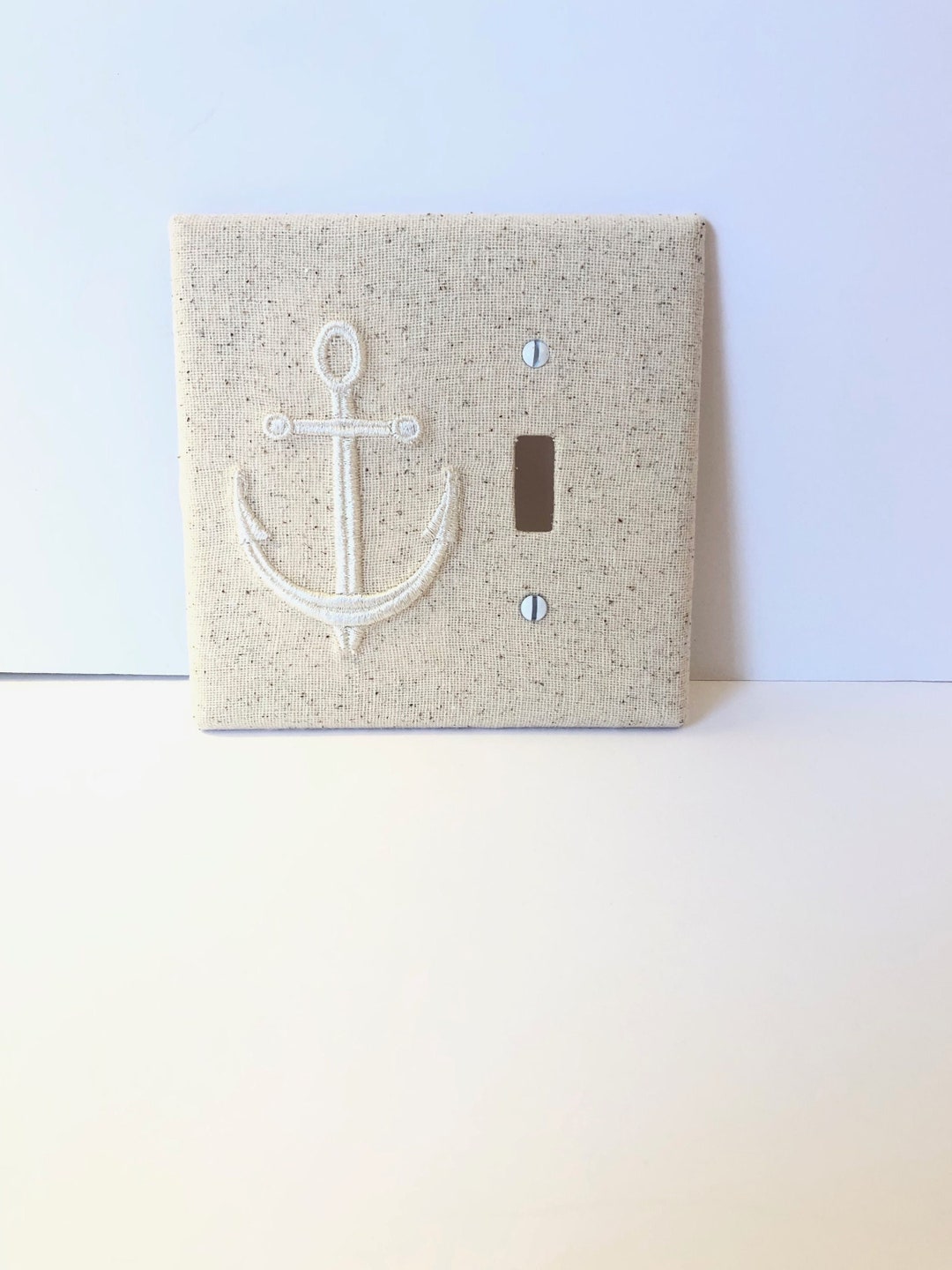 MADE TO ORDER Nautical Anchor Light Switch Cover Plate Oatmeal Colored ...