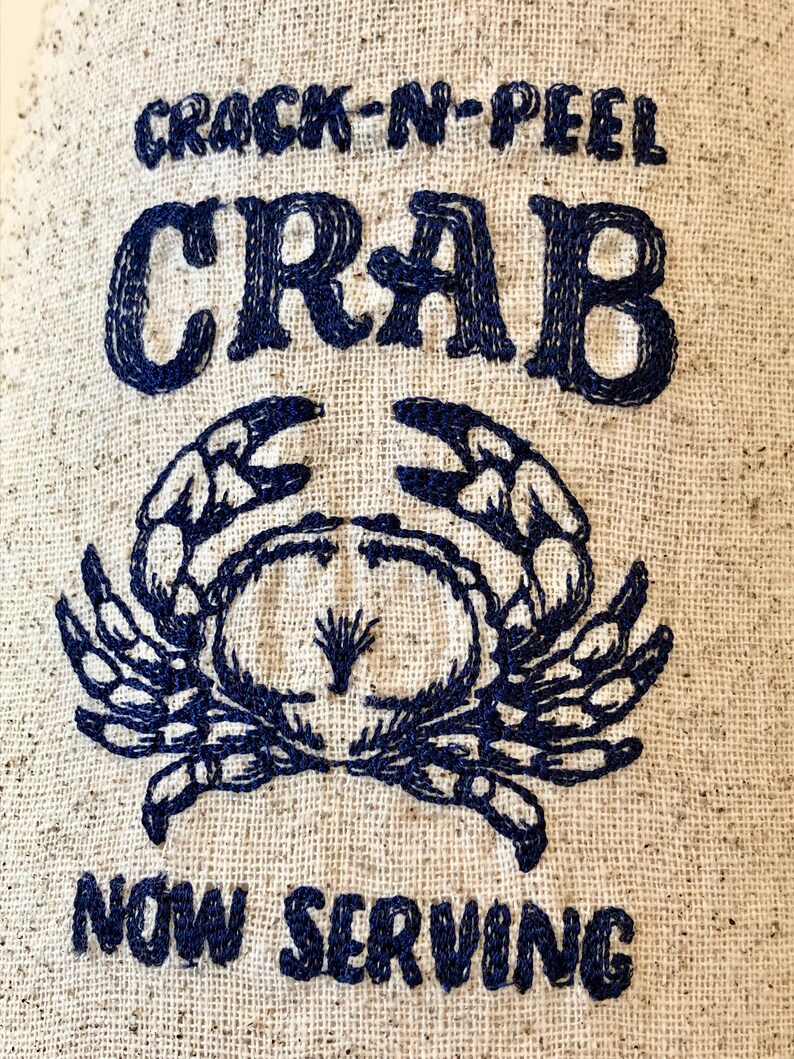 Crab Market Sign Embroidered Lamp Shade (READY TO SHIP) - Etsy