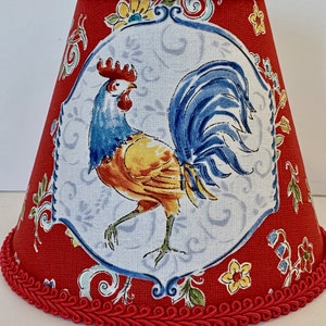 French Country Rooster Sconce, Chandelier, Small Clip-on Lamp Shade - Etsy