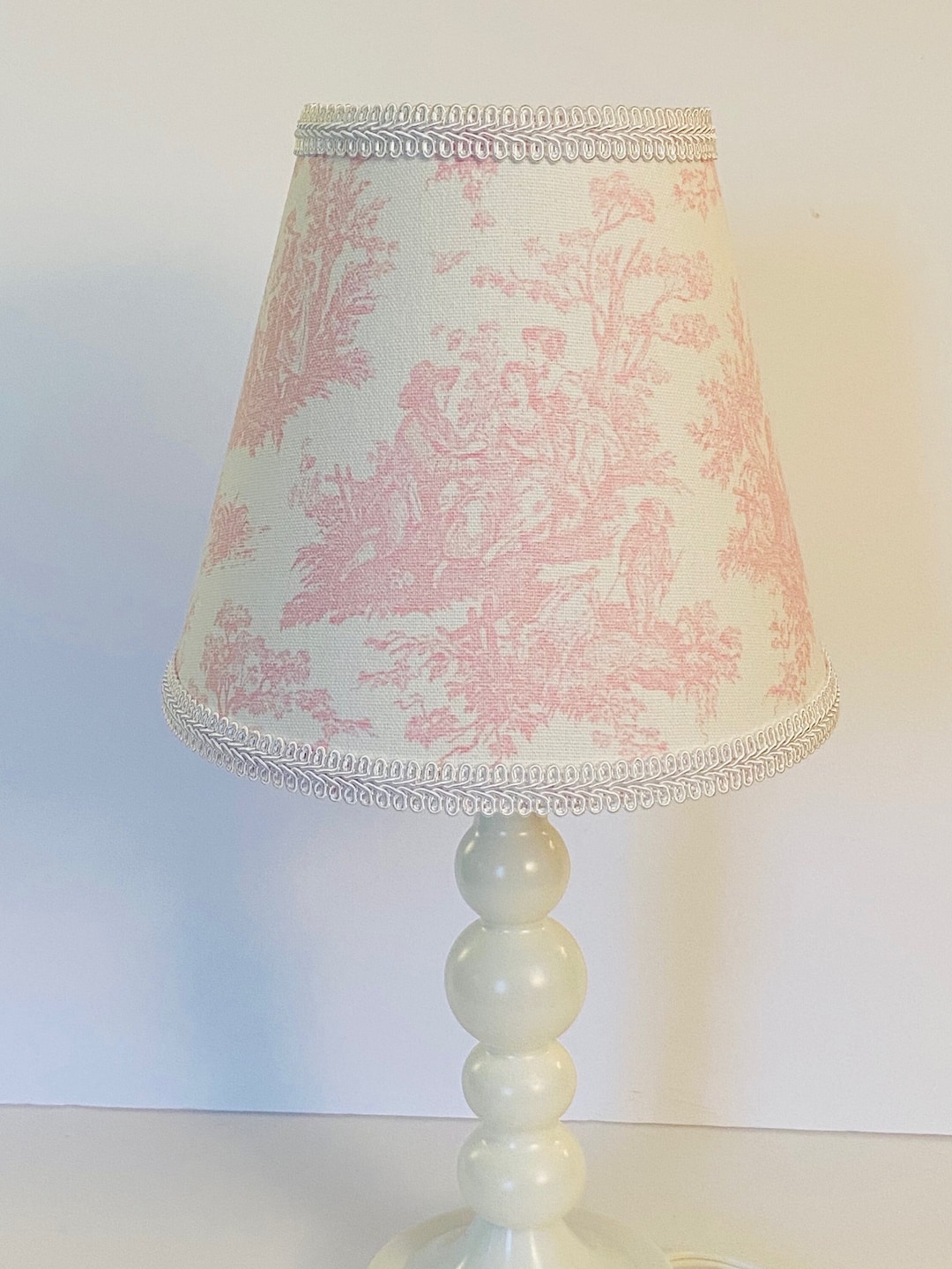 MADE TO ORDER Pink Toile Lamp Shade (monogramming Available) - Etsy
