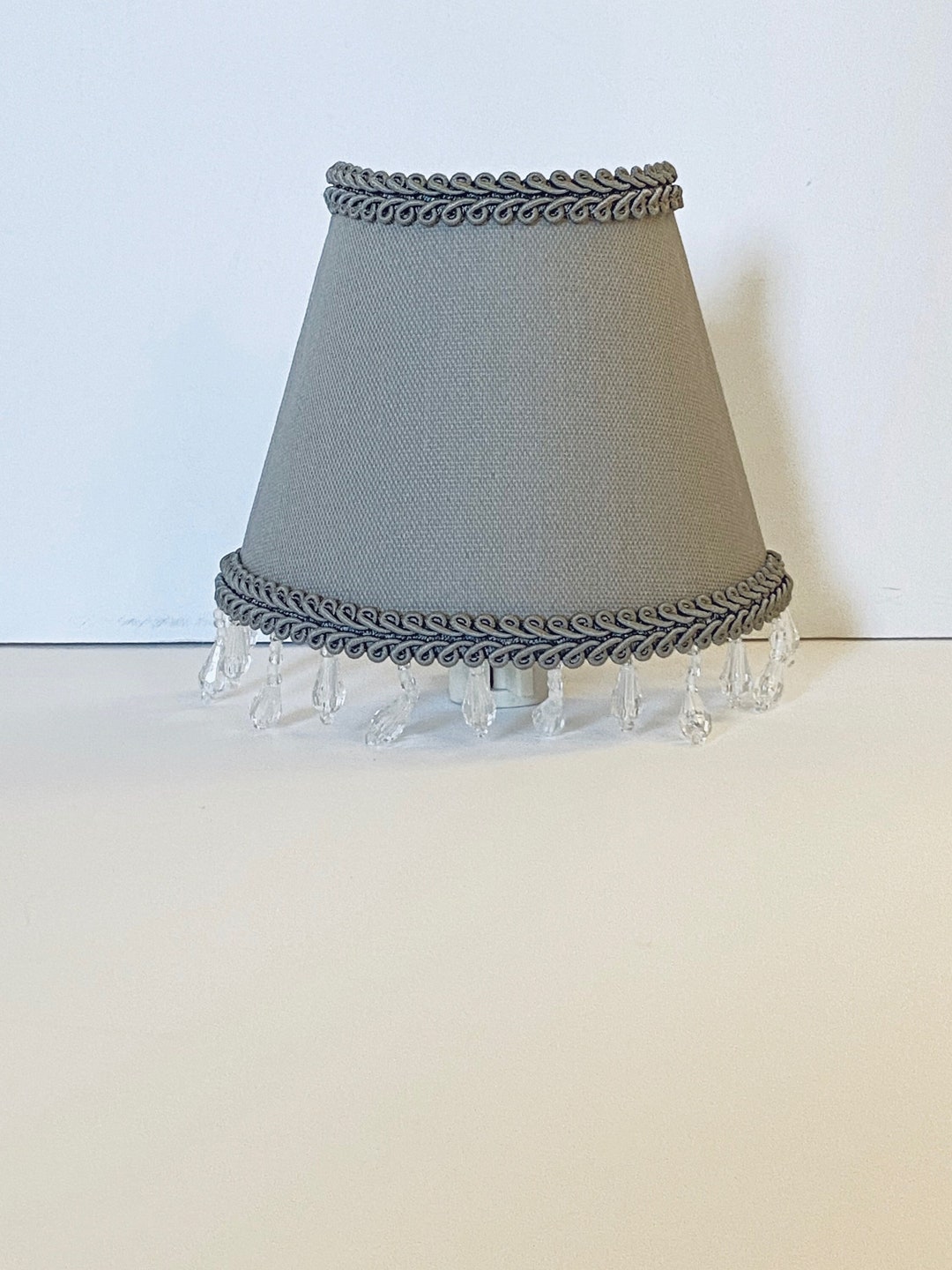 MADE TO ORDER Gray Shaded Night Light With Bead Trim - Etsy