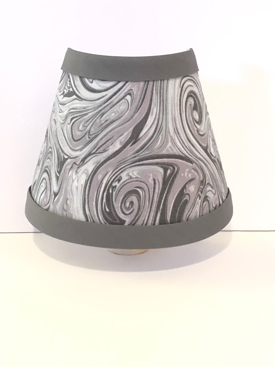 MADE TO ORDER Gray Marble Fabric Shaded Night Light - Etsy