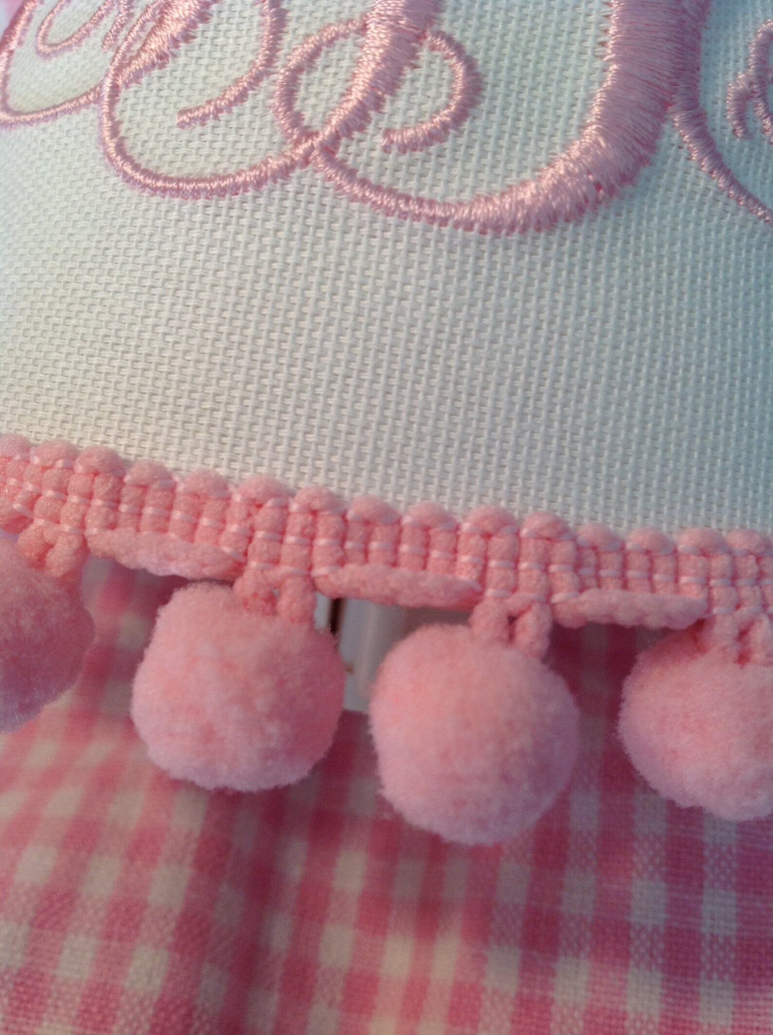 Sarah Monogrammed Night Light With Pom Pom Trim - Etsy